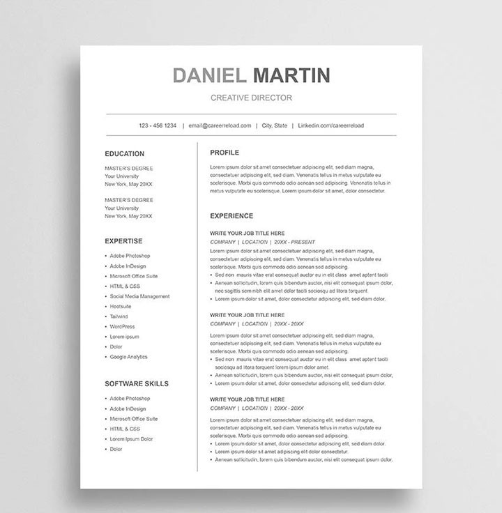30+ Free Google Docs Job Resume Templates | 4Templates.com