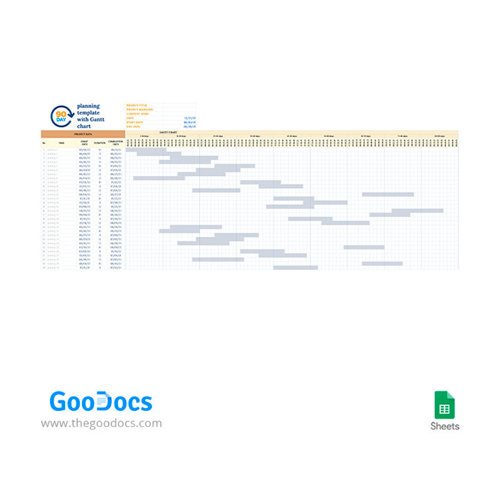 25+ Free Gantt Chart Templates in Google Sheets| 4Templates.com
