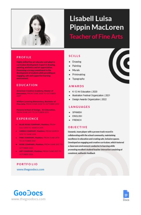 30 Free Editable Google Docs CV and Resume Templates for Teachers and ...