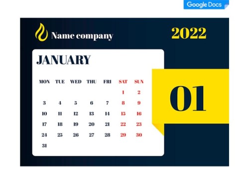 30+ Beautiful Calendar Templates in Google Docs | 4Templates.com